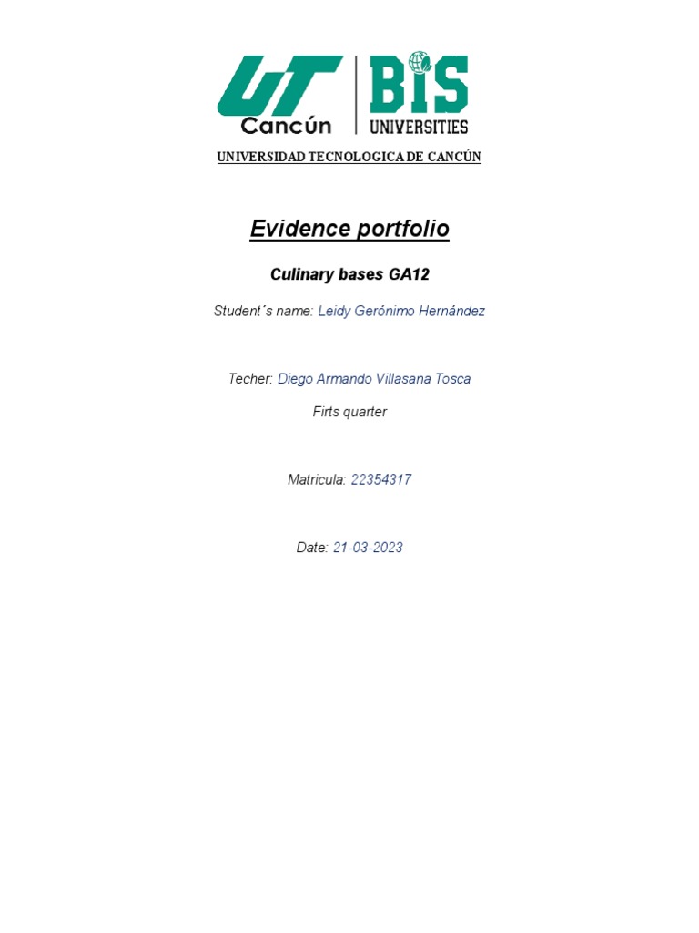 Evidence Portfolio, Cooking Methods | PDF | Grilling | Cooking