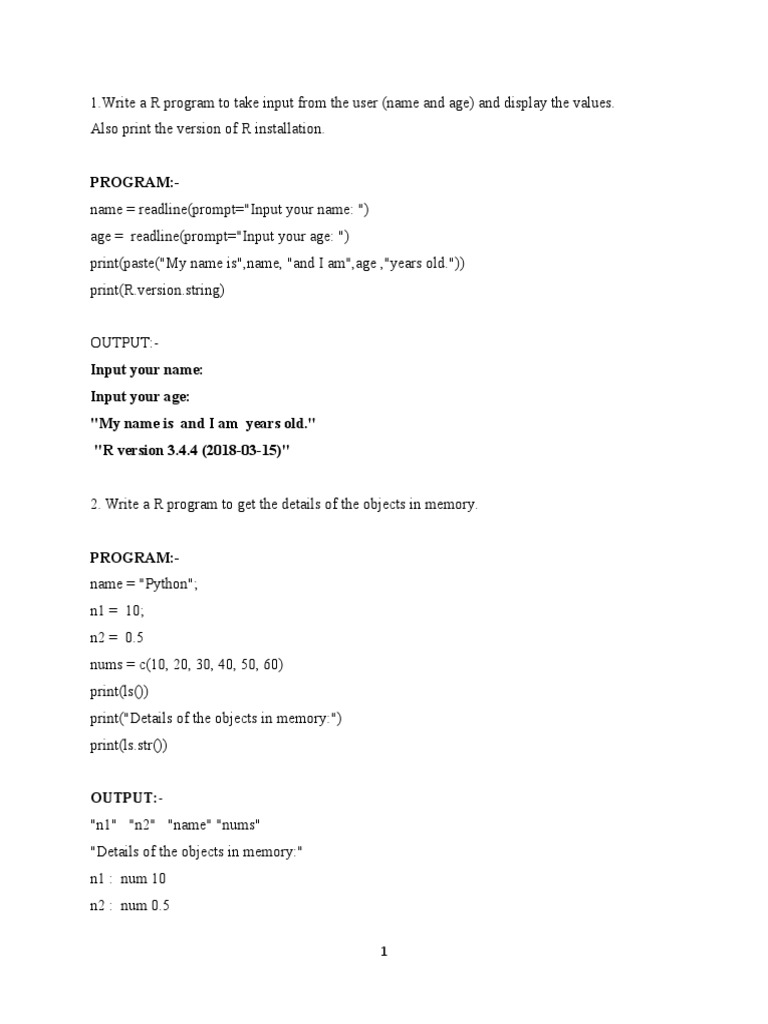 R Programming Lab | PDF | Matrix (Mathematics) | Euclidean Vector