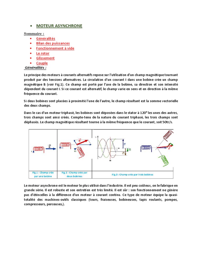 Les Moteurs À Courant Continu, Synchrone Et Asynchrone | PDF | Champ ...