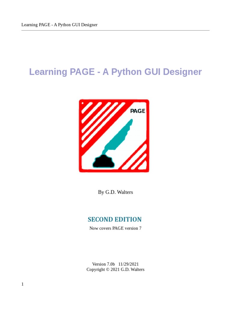 Learning PAGE - A Python GUI Designer Tutorial v7.0b | PDF | Graphical User Interfaces ...
