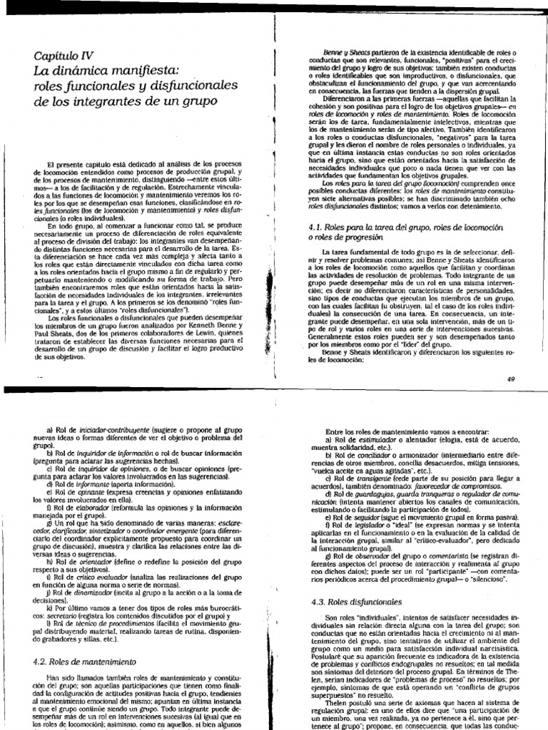 Romero - Grupo Objeto y Teoria Vol 2 Cap 4 Roles | PDF | Comportamiento ...