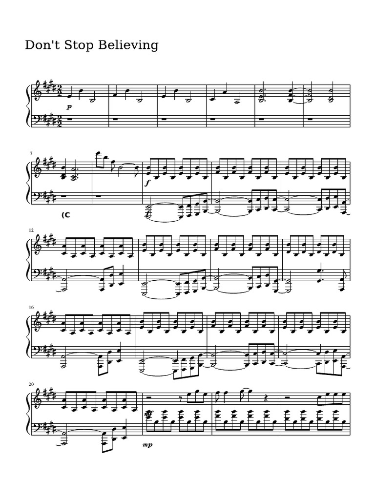 Don't Stop Believing - Journey | PDF