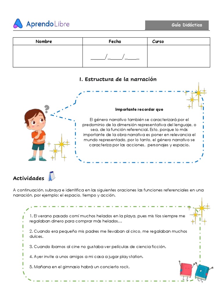 Actividad Didactica Estructura de La Narracion | PDF | Narración