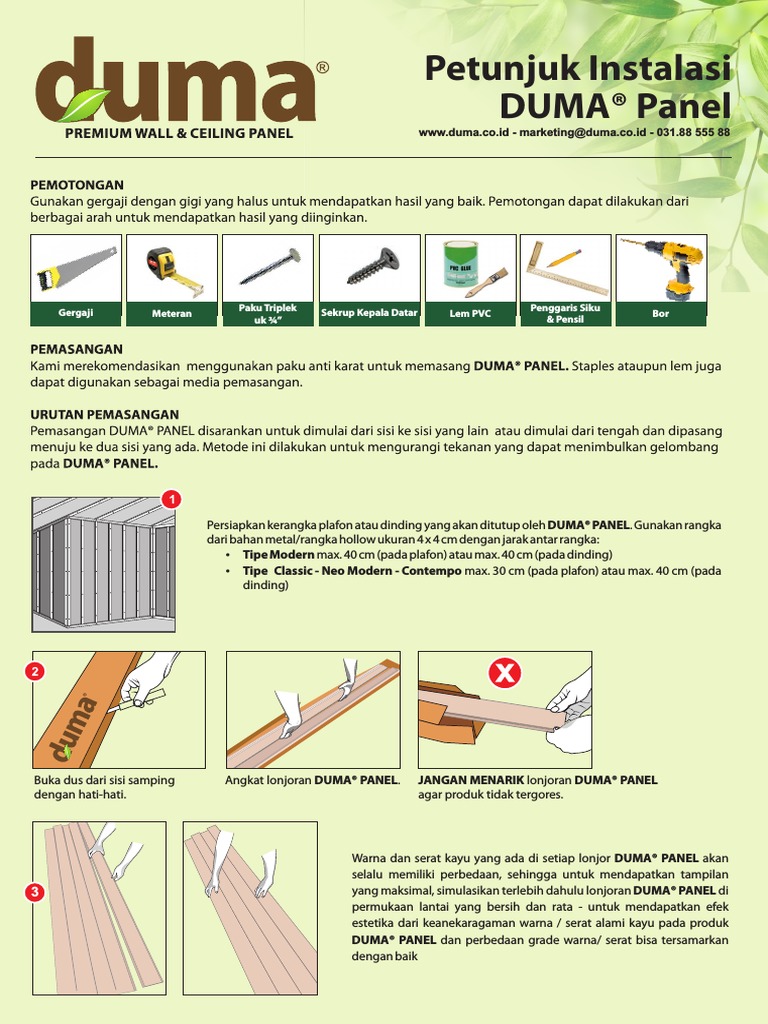 Petunjuk Instalasi Duma Panel | PDF