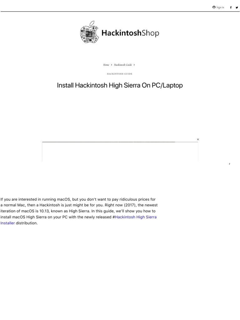 Install Hackintosh High Sierra On PC Laptop - Hackintosh Shop ...