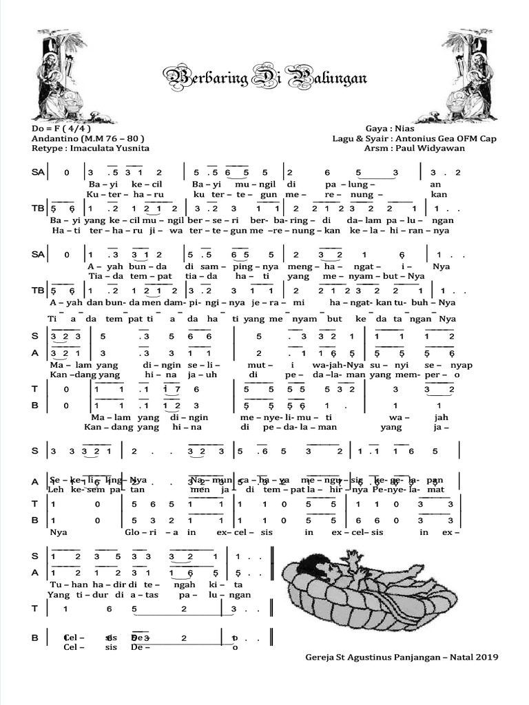 Teks Koor Natal "Berbaring di Palungan" | PDF