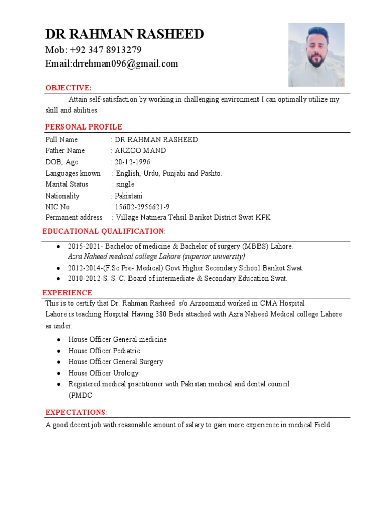 DR Rahman Rasheed CV | PDF