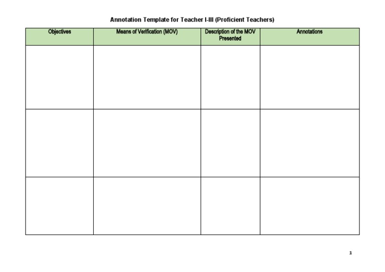 Template Annotation For Teacher I-III | PDF | Computers
