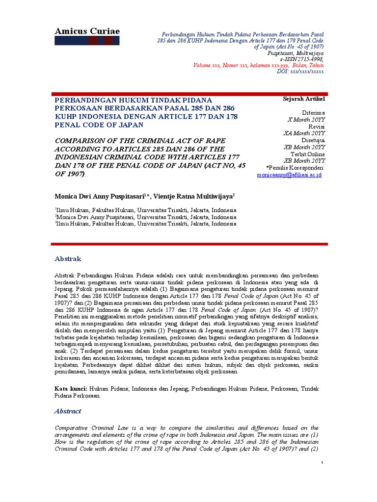 Artikel Amicus Curiae - Monica Dwi Anny | PDF
