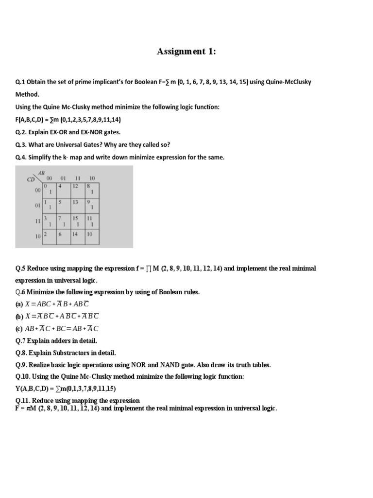 Digital Logic Microprocessor Assignment | PDF | Logic Gate | Teaching Mathematics
