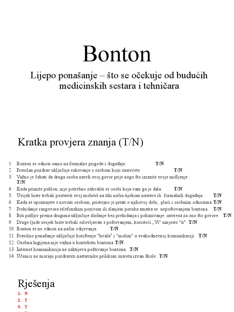 Bonton - Prezentacija | PDF