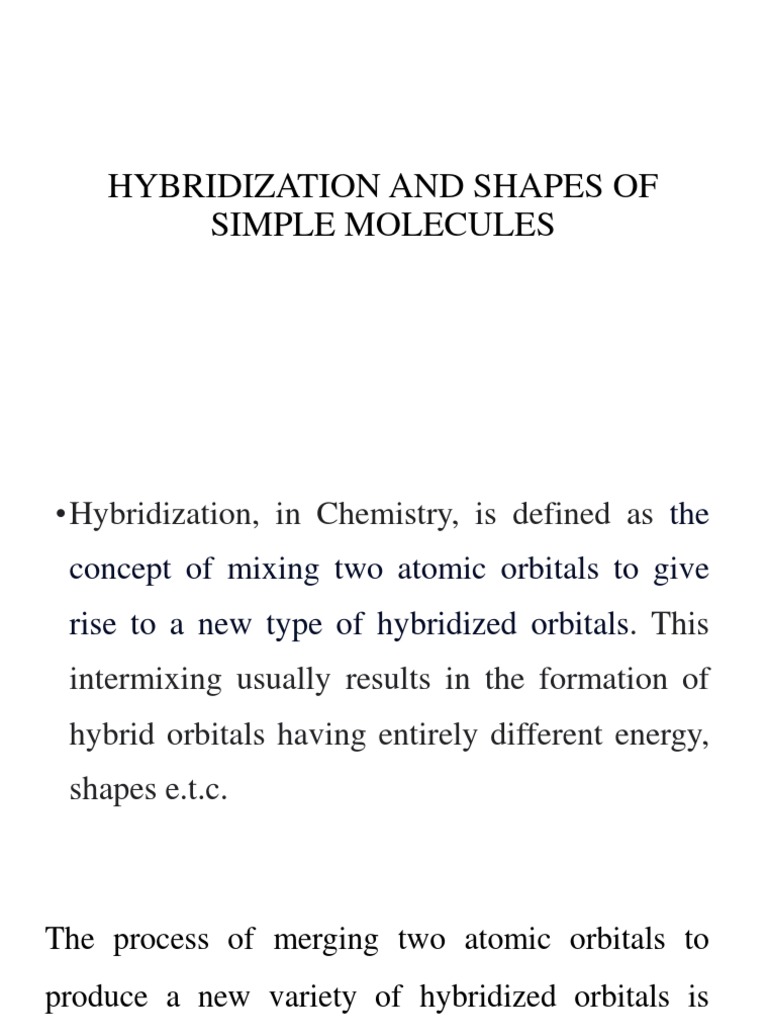 Hybridization | PDF | Molecular Orbital | Chemical Bond