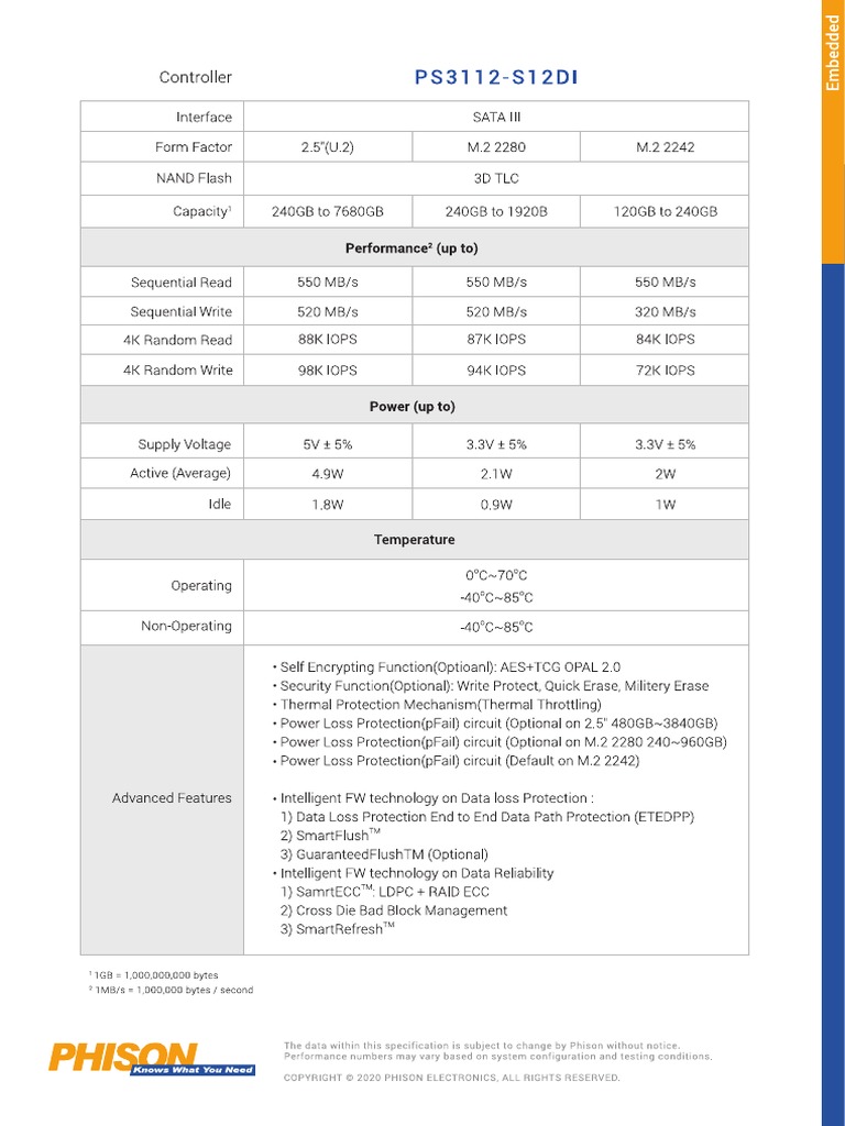 Embedded-SATA PS3112-S12DI 202005 | PDF