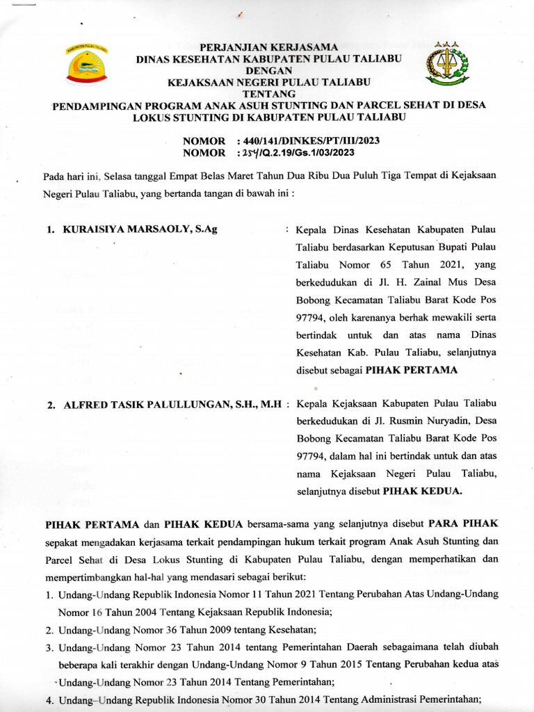 MoU Dengan Kejaksaan | PDF MoU Dengan Kejaksaan | PDF