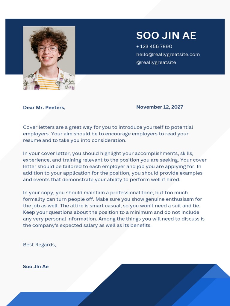 Blue Simple Cover Letter | PDF