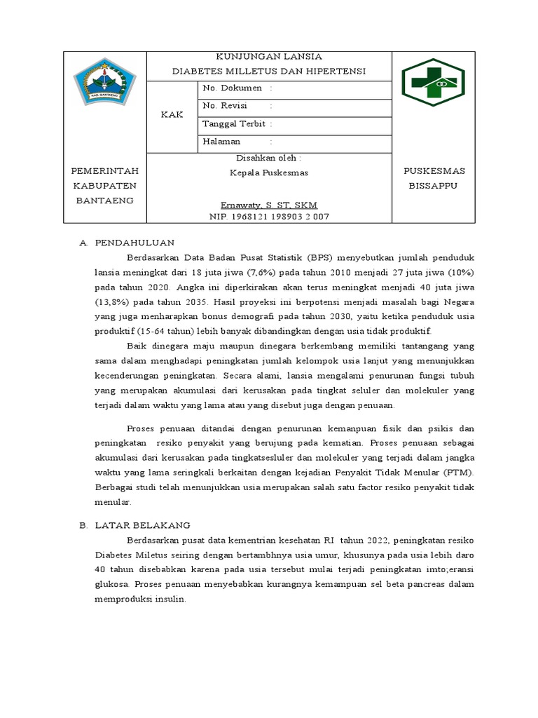 Kak Lansia DM Dan HT | PDF