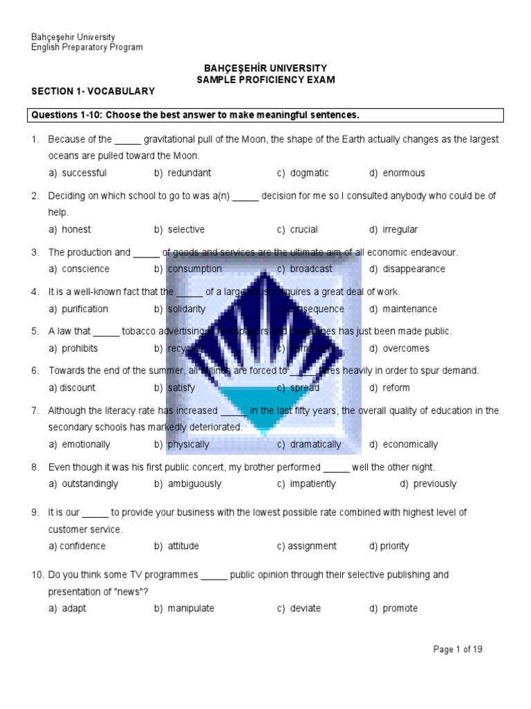 Wmt18yu80m9js Bau Sample Proficiency Exam | PDF | Genetically Modified ...