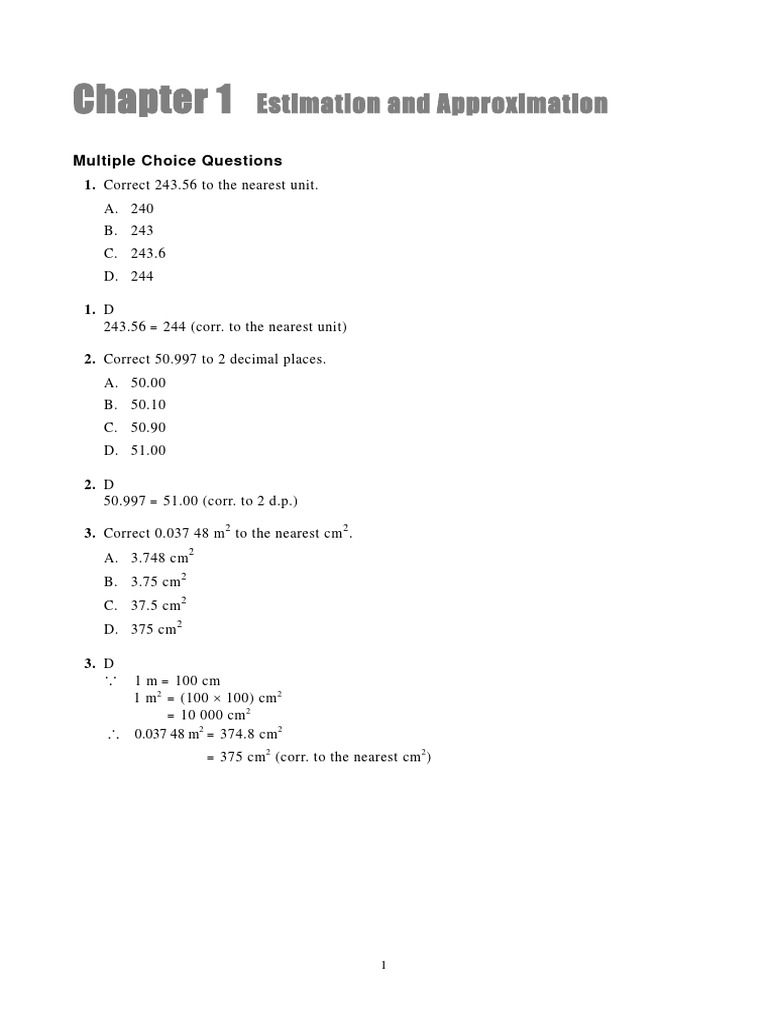 S2 CH 1 Estimation and Approximation | Download Free PDF | Significant ...