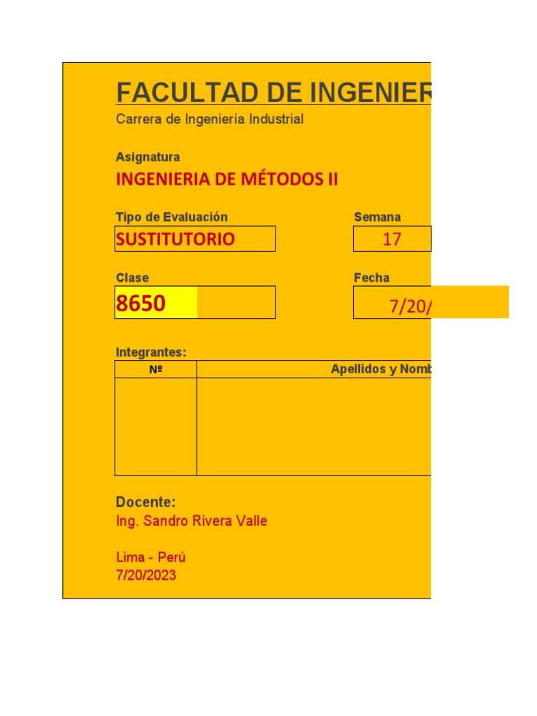 ST 8650 Ingeniería de Métodos Ii | PDF | Ingeniería