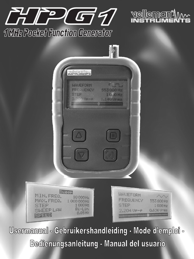 Velleman hpg1 Function Generator Frequency Generator hpg1 Hoja de Datos ...