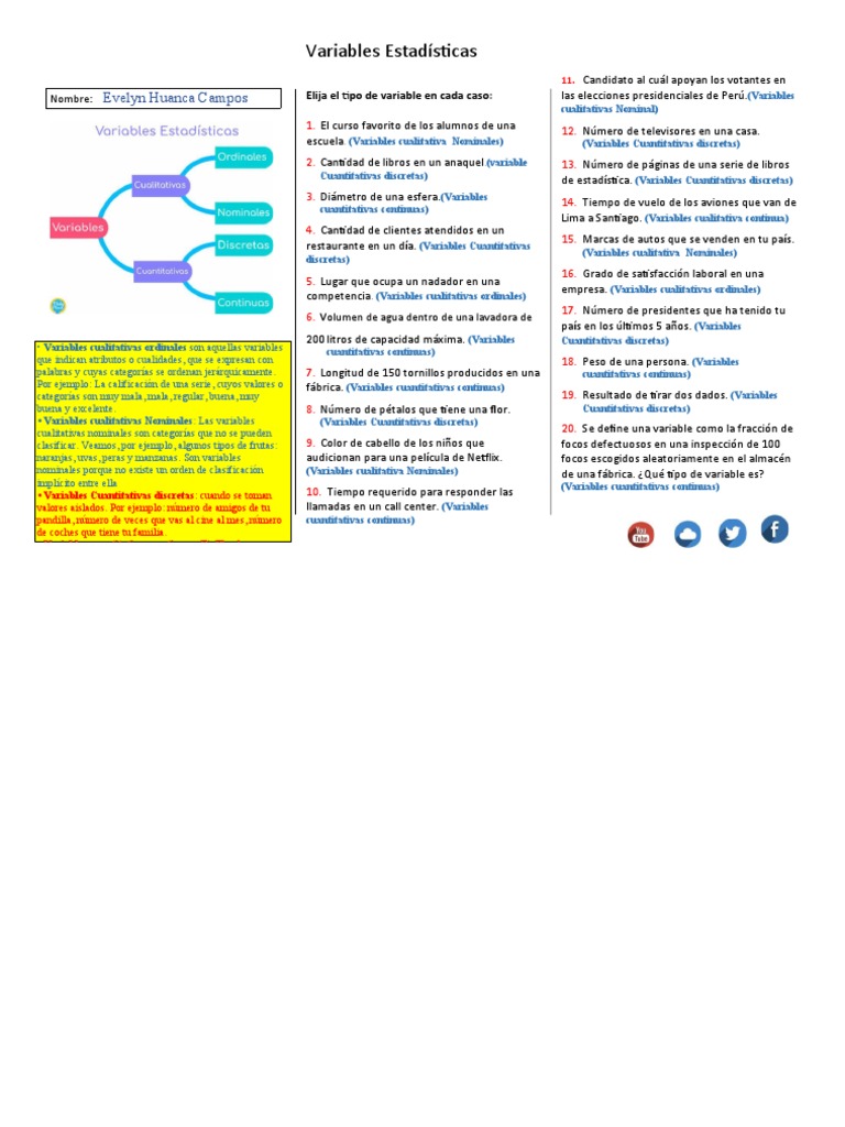 Tarea - 01 - Tipos-De-Variables-Estadísticas | PDF Tarea - 01 - Tipos-De-Variables-Estadísticas | PDF