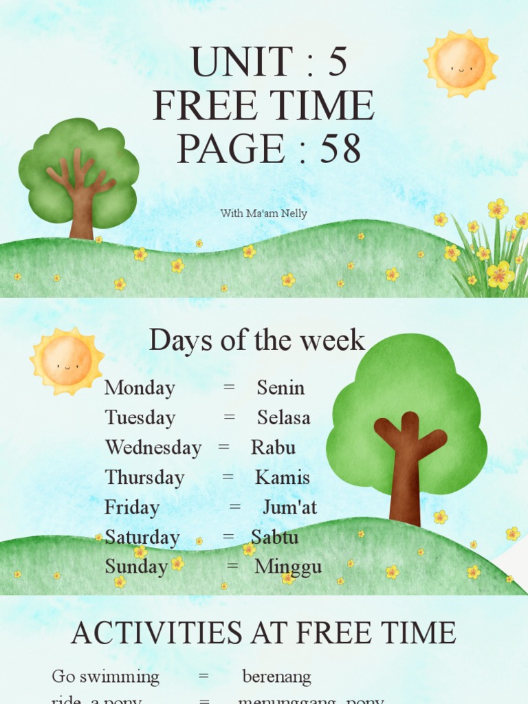 Unit 5 Free Time | PDF