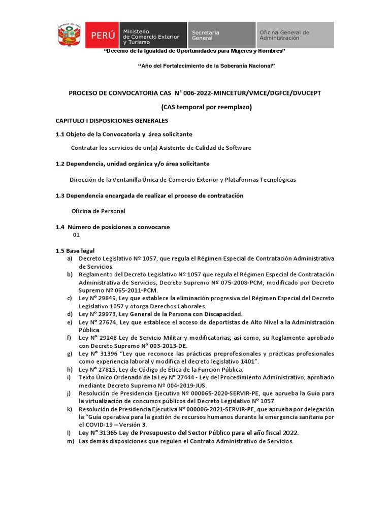 Bases Del Proceso CAS 006-2022 | PDF | Software | Apelación Bases Del Proceso CAS 006-2022 | PDF | Software | Apelación