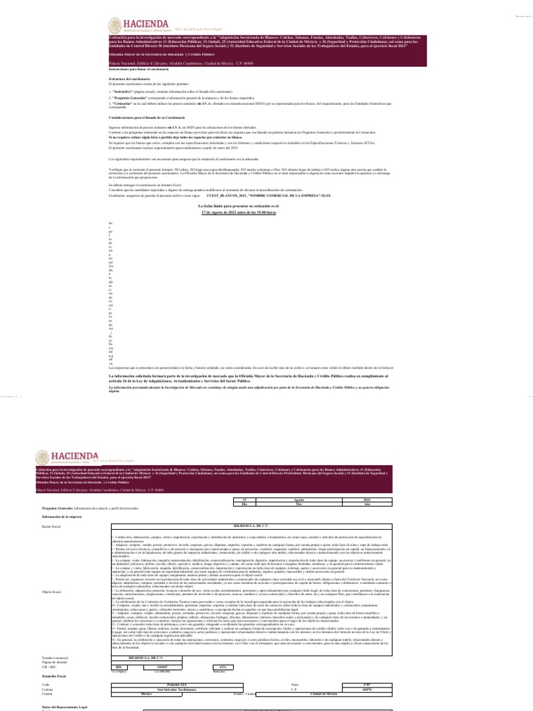 Cuest Blancos 2023 Hildom | PDF | Sociedad de responsabilidad limitada ...