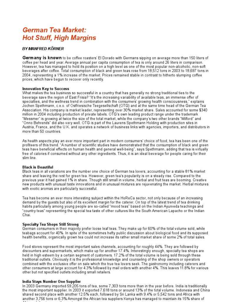 German Tea Market | PDF | Tea | Drink