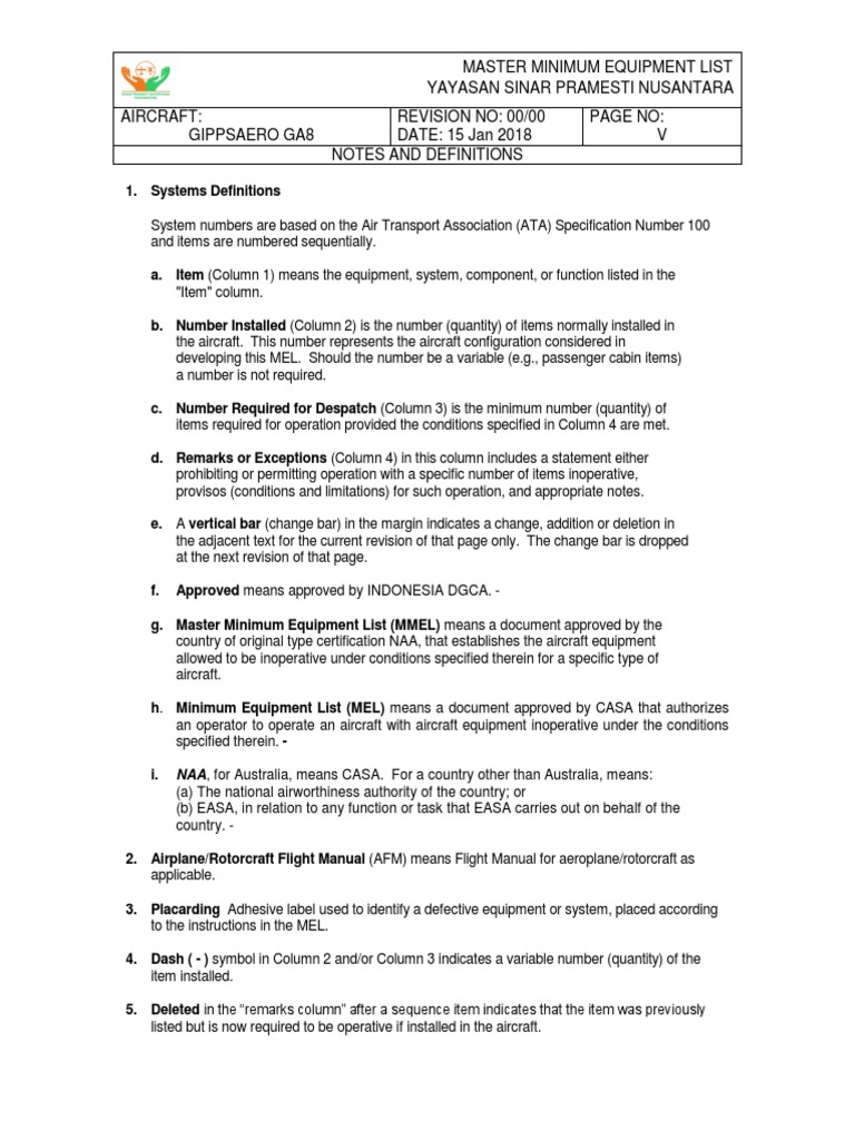 Pages From GA8-MMEL-Version-2 | PDF | Aircraft | Aerospace