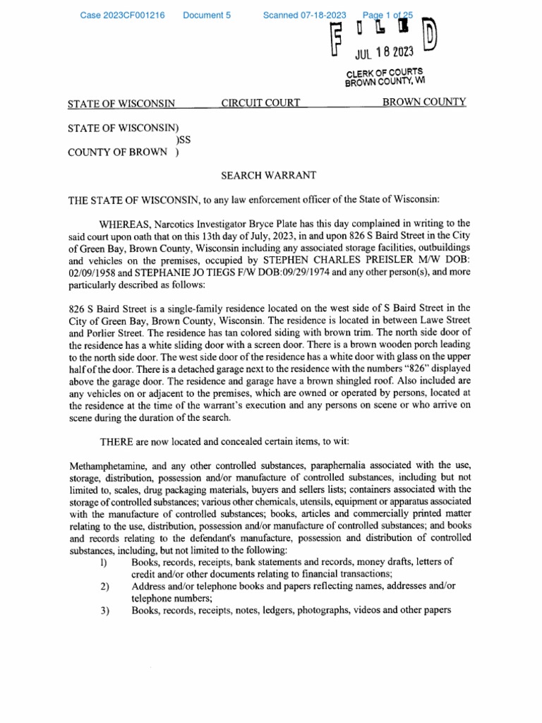 Uncle Fester Search Warrant Return | PDF