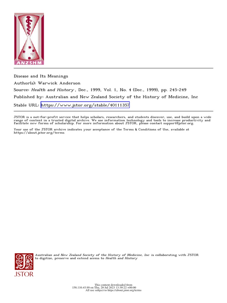 Anderson DiseaseMeanings 1999 | PDF | Pathology | Pathogen