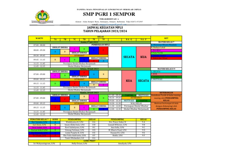 Jadwal MPLS 2023 | PDF