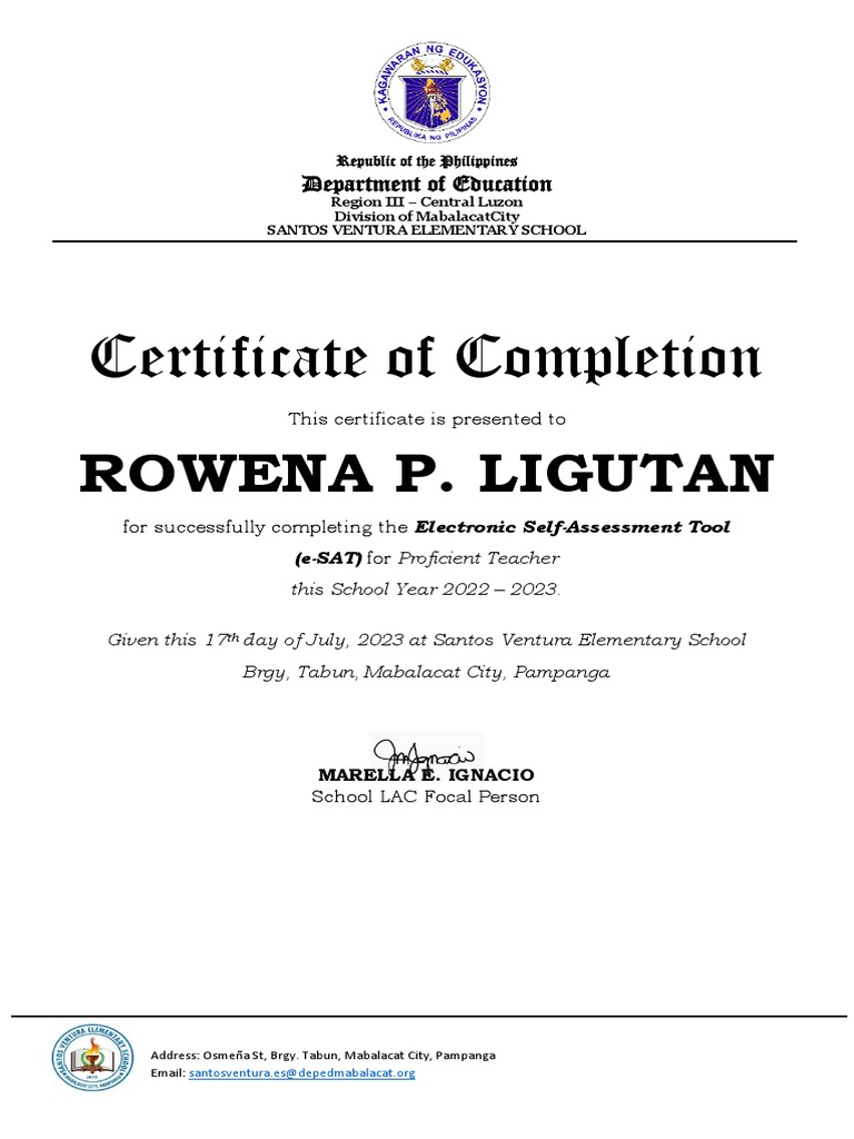 Esat Certificate 2023 Grade 2 | Download Free PDF | Government ...