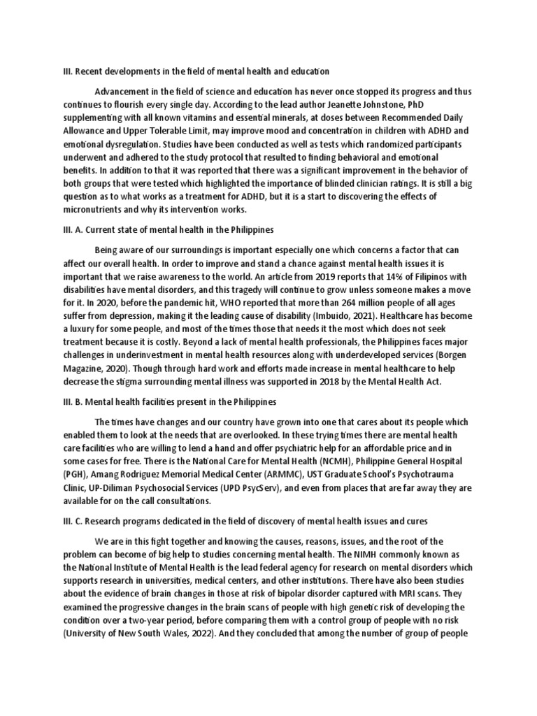 Written Report - Mental Health | PDF | Mental Disorder | Mental Health