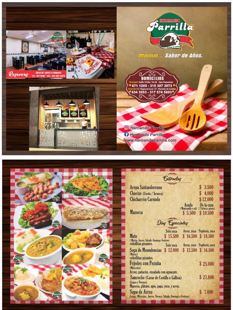 Menu Hernando Parrilla Megamall | PDF