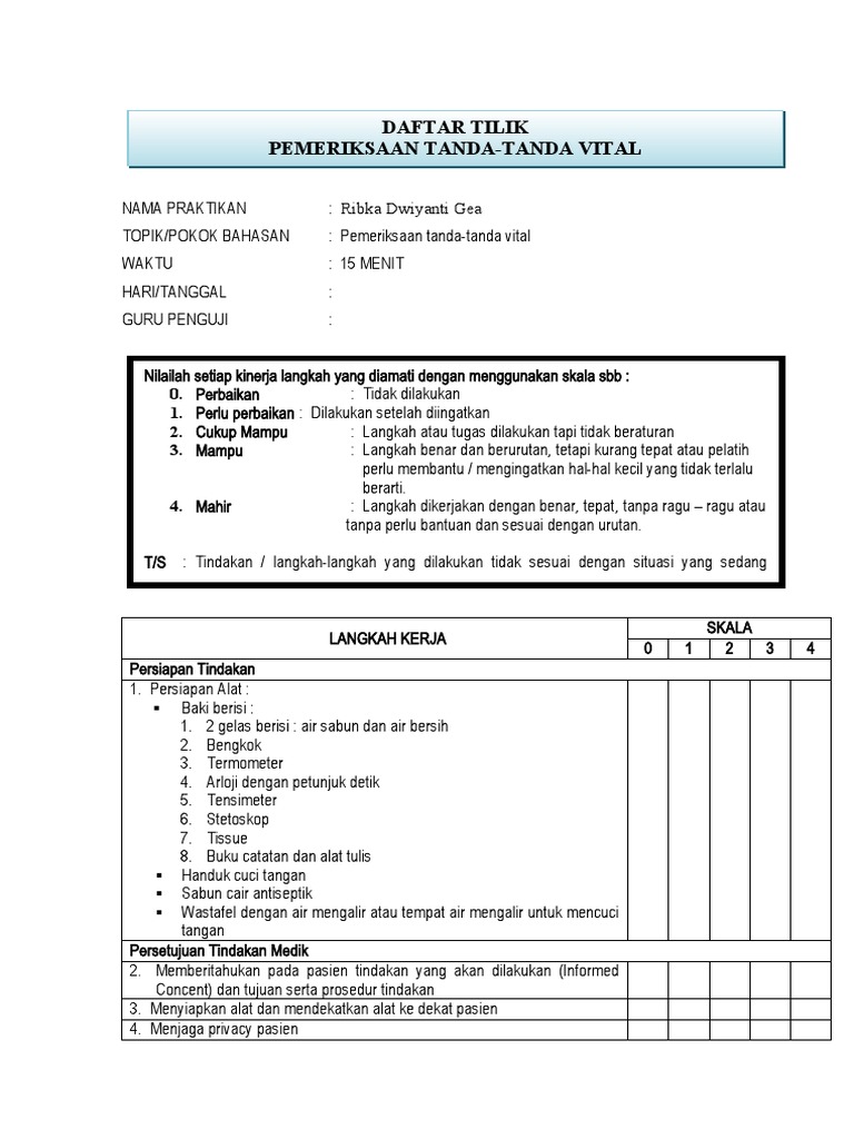 Daftar Tilik TTV | PDF