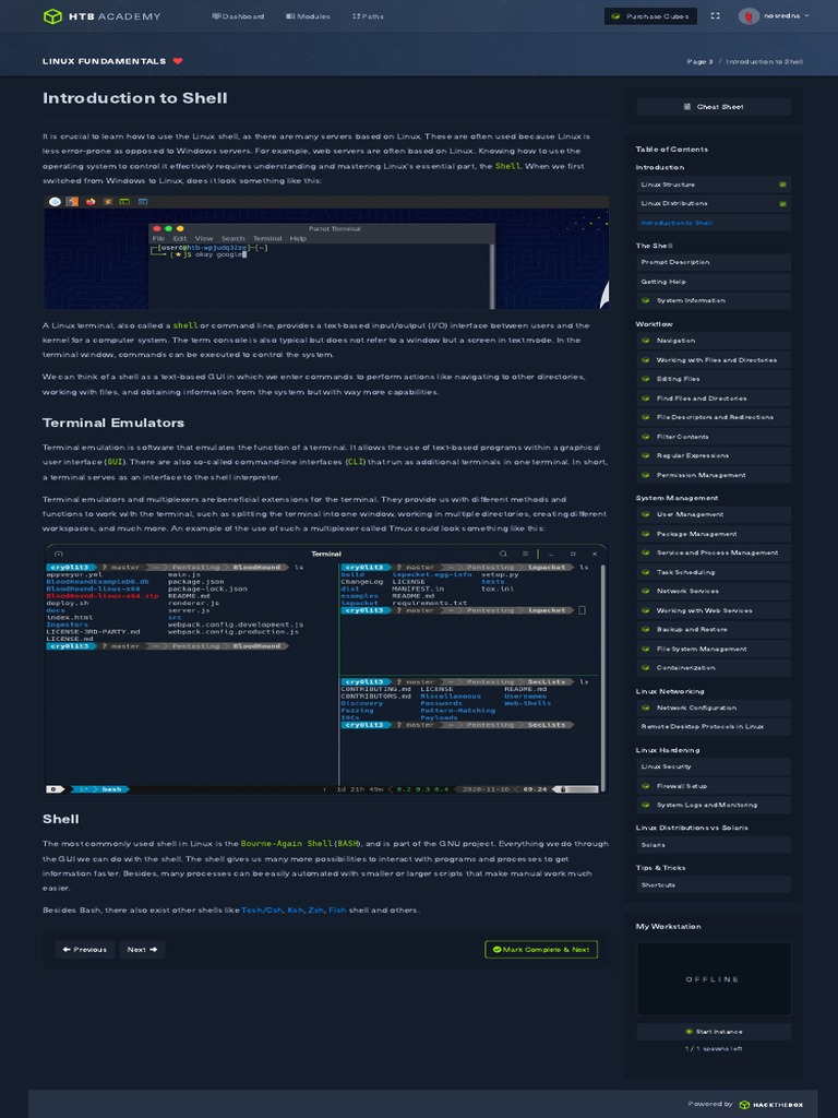 Linux Fundamentals 3 | PDF | Shell (Computing) | Command Line Interface