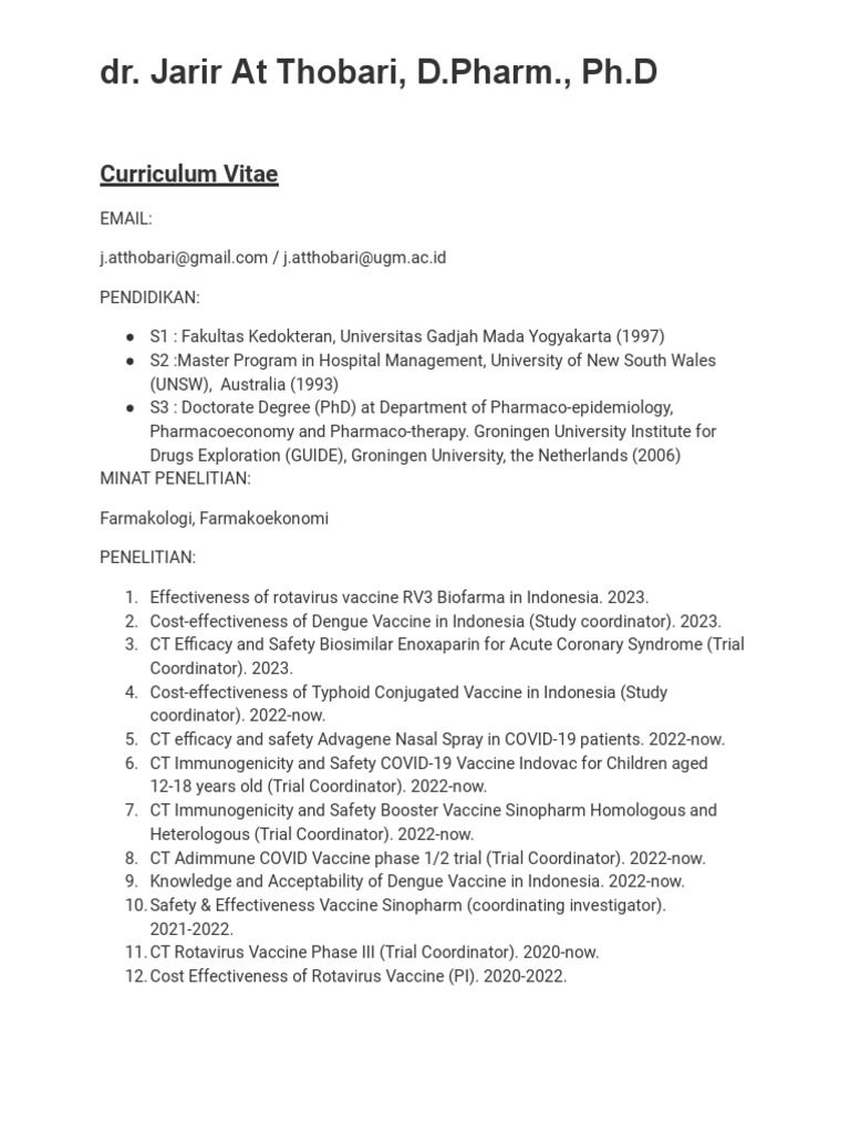 Curriculum Vitae Dr. Jarir | PDF