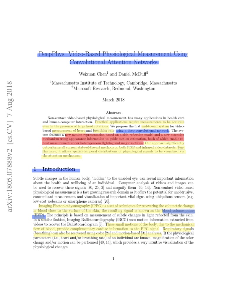 Deep Phys | PDF | Image Segmentation | Signal To Noise Ratio