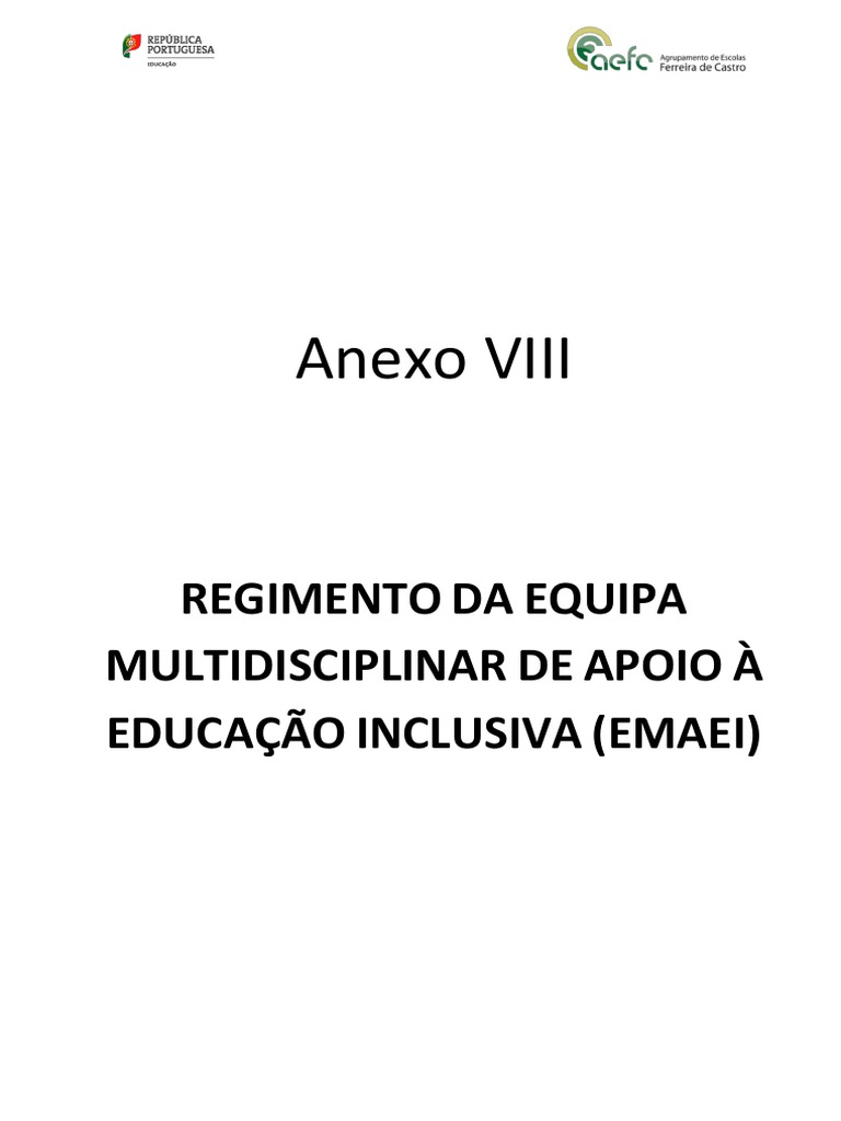 Ferreira de Castro - Anexo - VIII - RI - AEFC - Regimento - EMAEI | PDF ...