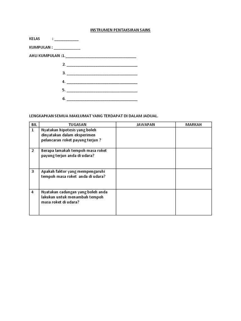 Instrumen Pentaksiran Sains | PDF