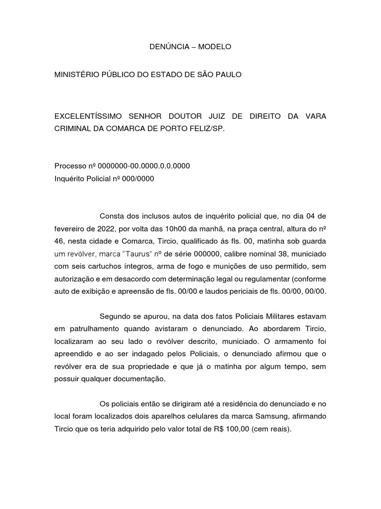 Modelo de Denúncia | PDF