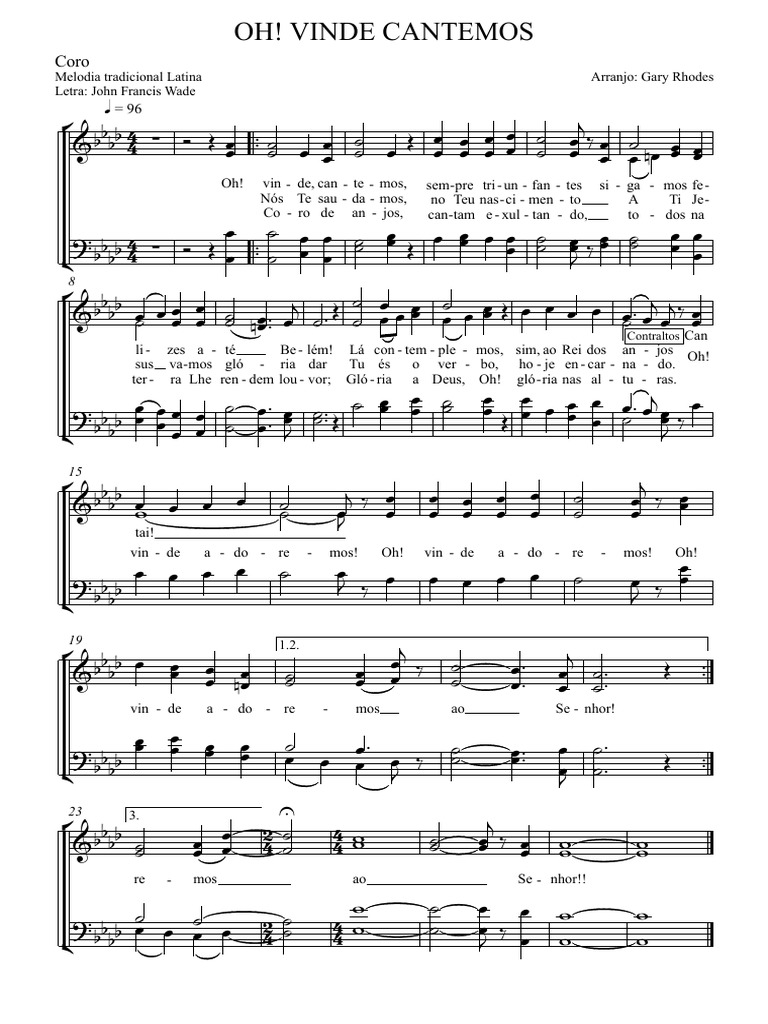 OH! VINDE CANTEMOS - Coro | PDF | Calligraphie latin | Collation