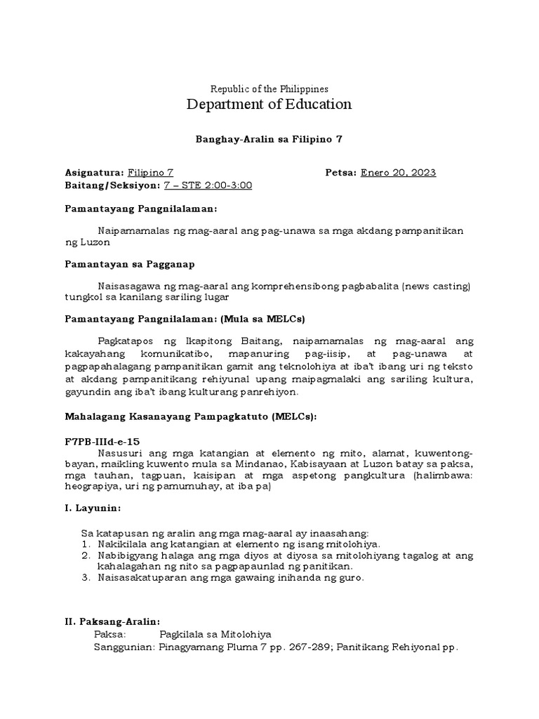 1st-Quarter-Lesson-Plan | PDF