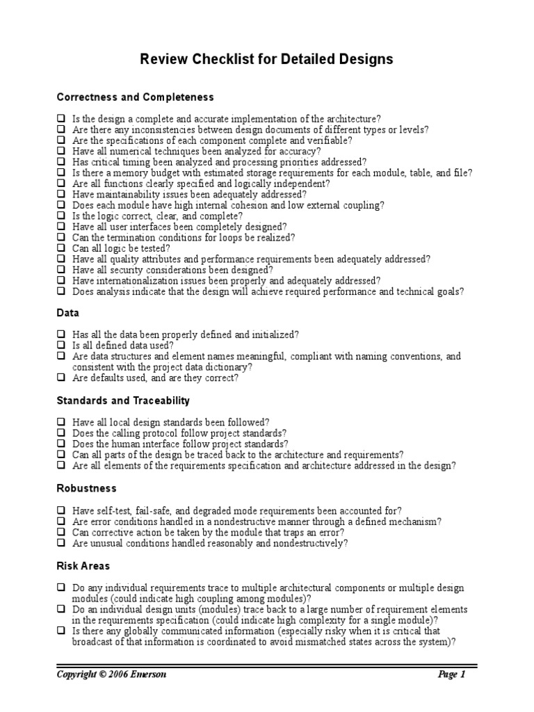 Design Review Checklist | PDF | Specification (Technical Standard ... Design Review Checklist | PDF | Specification (Technical Standard ...
