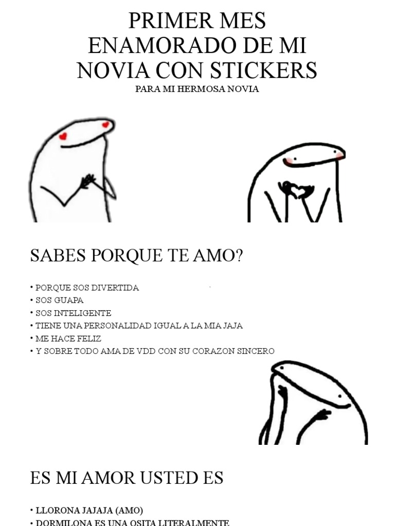 Primer Mes Enamorado de Mi Novia Con Stickers | PDF | Amor