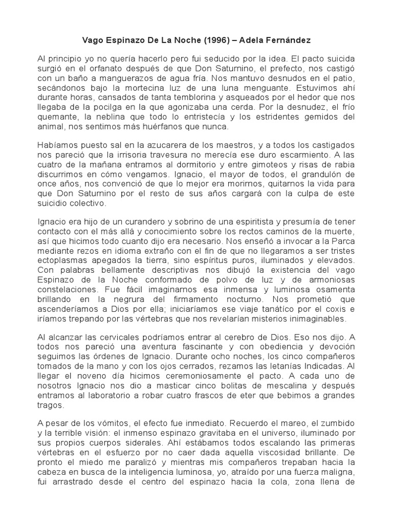 Vago Espinazo de La Noche (1996) - Adela Fernández | PDF Vago Espinazo de La Noche (1996) - Adela Fernández | PDF