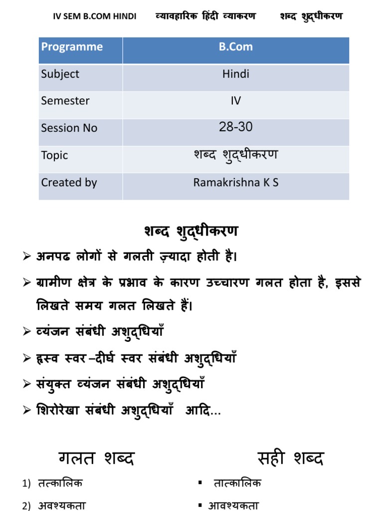 Shabdh Shuddhikaran | PDF