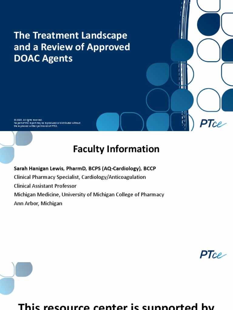 DOAC Webinar 2 Slide Handout | PDF | Thrombosis | Diseases And Disorders
